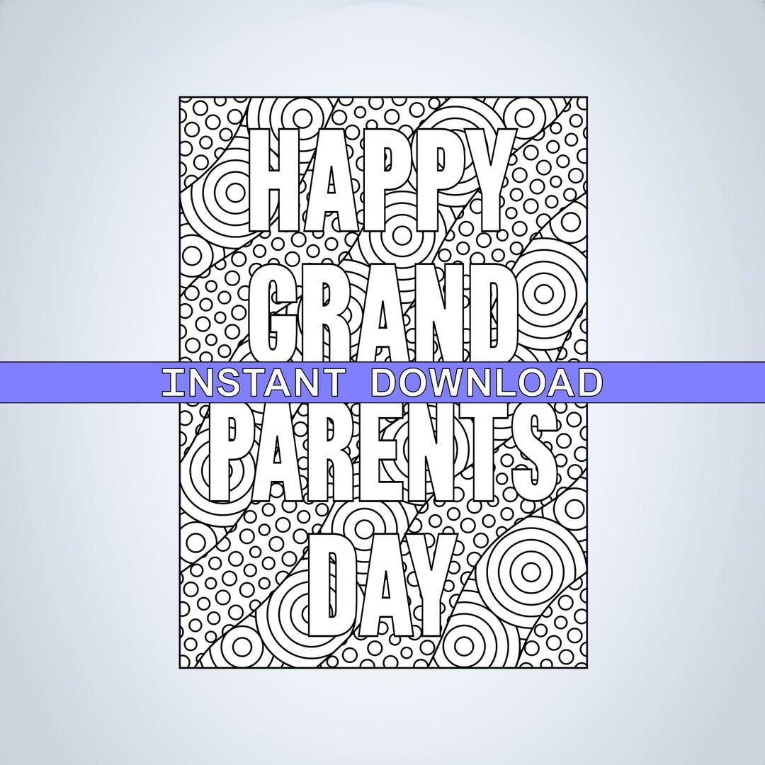 Happy Grandparents Day Coloring Card - Etsy