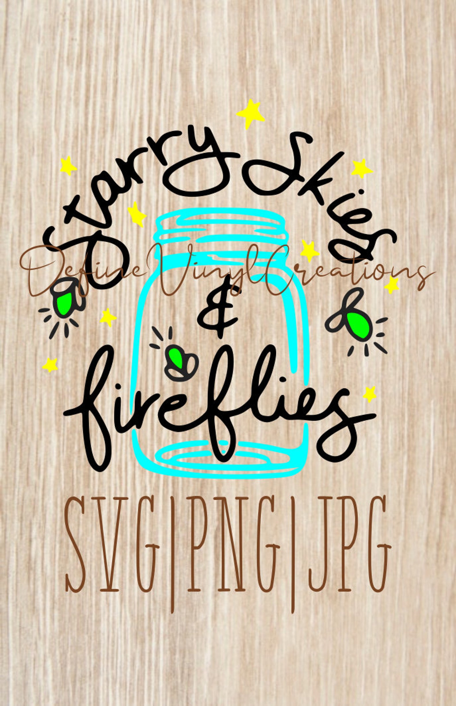 Fireflies in Jar SVG Cricut Silhouette Cut File | Etsy