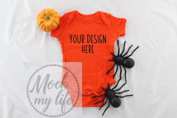 Paper Fall Flat Lay Bodysuit Mockup Halloween Flat Lay Styled Product ...