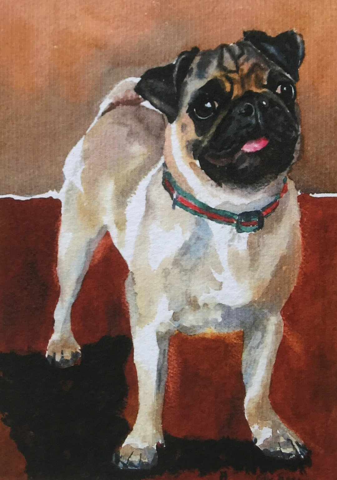 Pug Dog Print, Pug Print, Pug Painting, Pug Watercolor, Pug Art, Pug ...