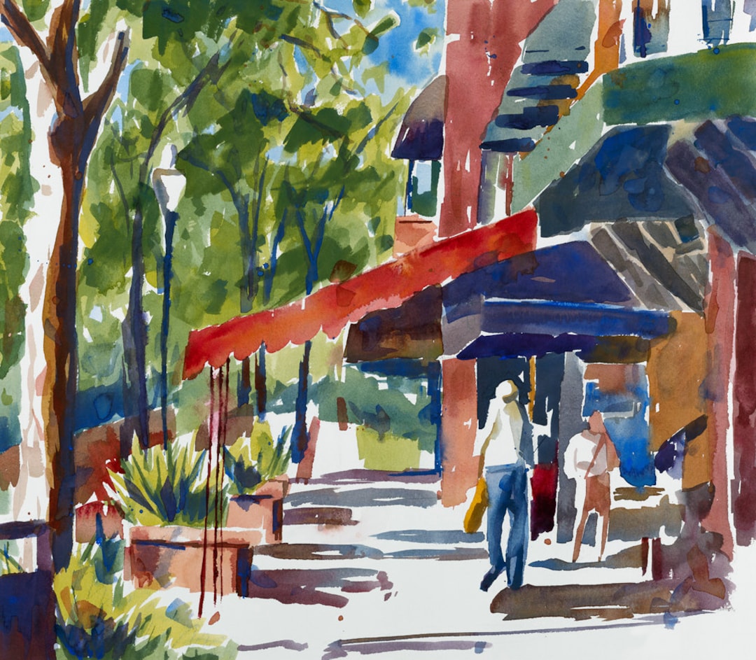 Winter Park Florida Watercolor Painting: Park Avenue Street Scene - Etsy
