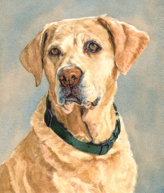 Yellow Lab Painting Yellow Lab Watercolor Yellow Labrador - Etsy