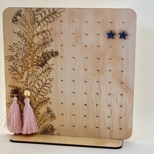 Wooden Earring Holder/stand Jewellery Display Hanger Mandala - Etsy