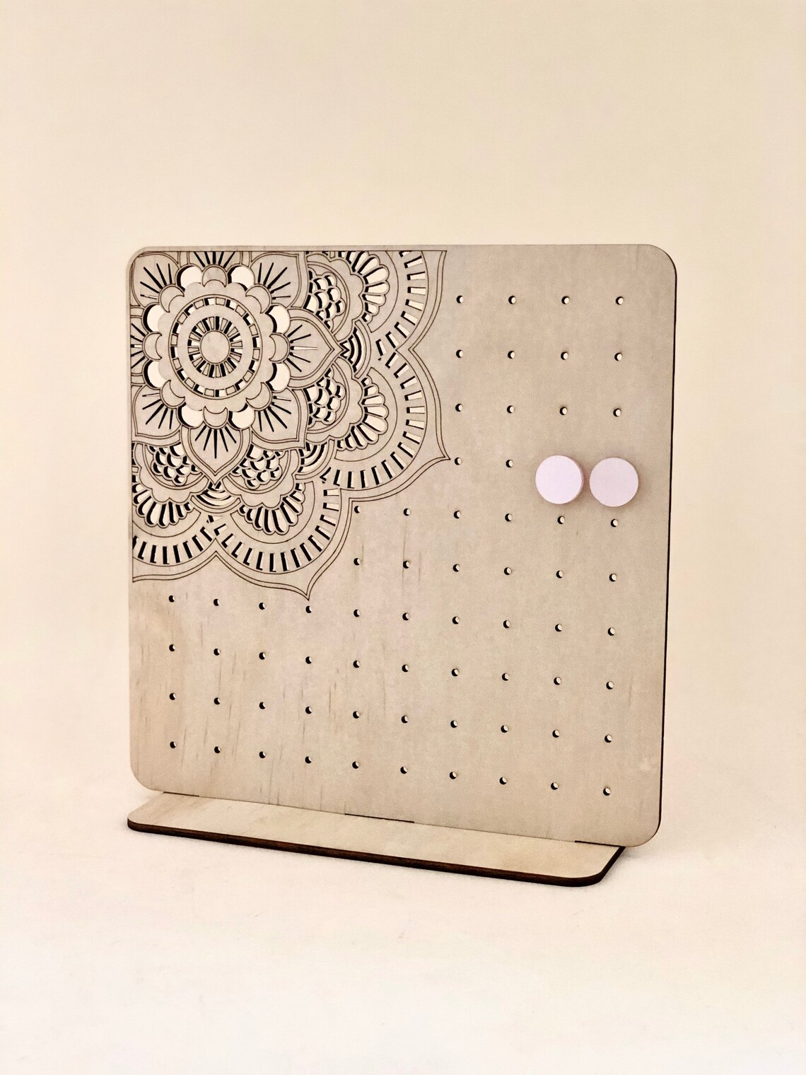 Wooden Earring Holder/stand Jewellery Display Hanger Mandala - Etsy