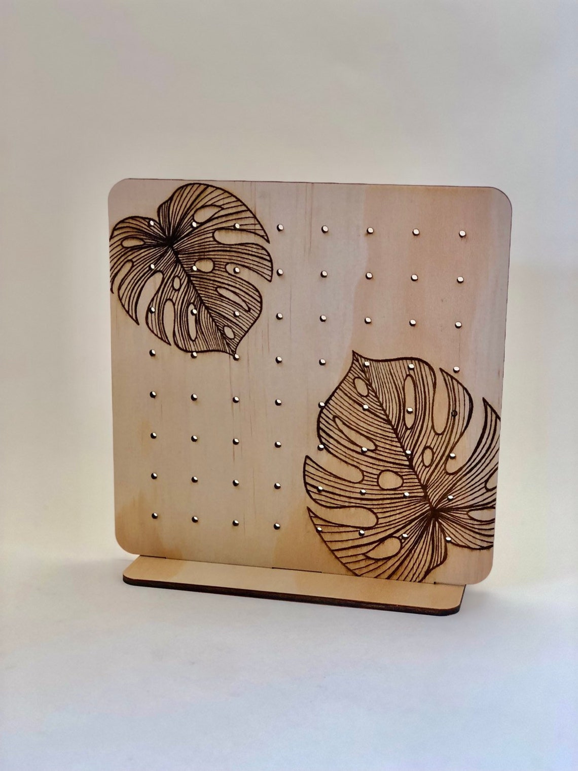 Wooden Earring Holder Stud Jewellery Display Hanger Monstera - Etsy