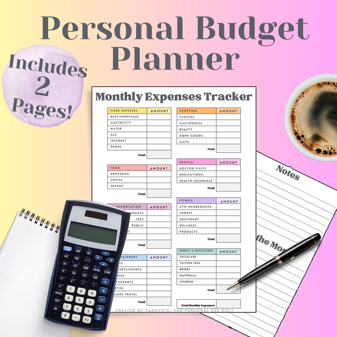 Monthly Budget & Reflection Kit – 2 Page Printable Finance Tracker ...