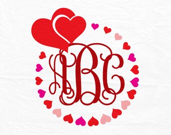 Heart with monogram | Etsy
