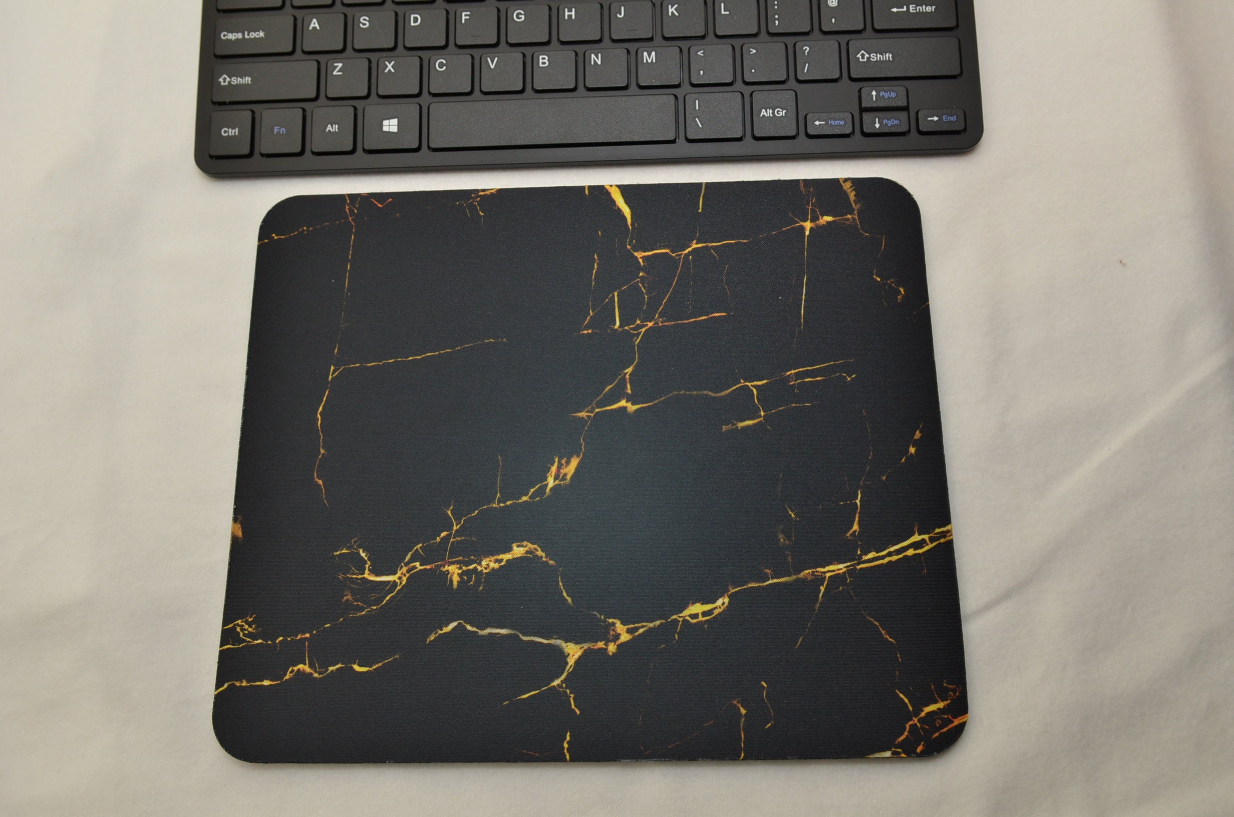 MOUSE PAD & Coaster Set. Faux Black and Gold Marble Pattern. - Etsy