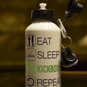 KICKBOXER GIFT. Eat Sleep Kickbox Printed 500ml Water Bottle. Sports ...