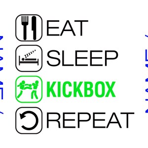 KICKBOXER GIFT. Eat Sleep Kickbox Printed 500ml Water Bottle. Sports ...