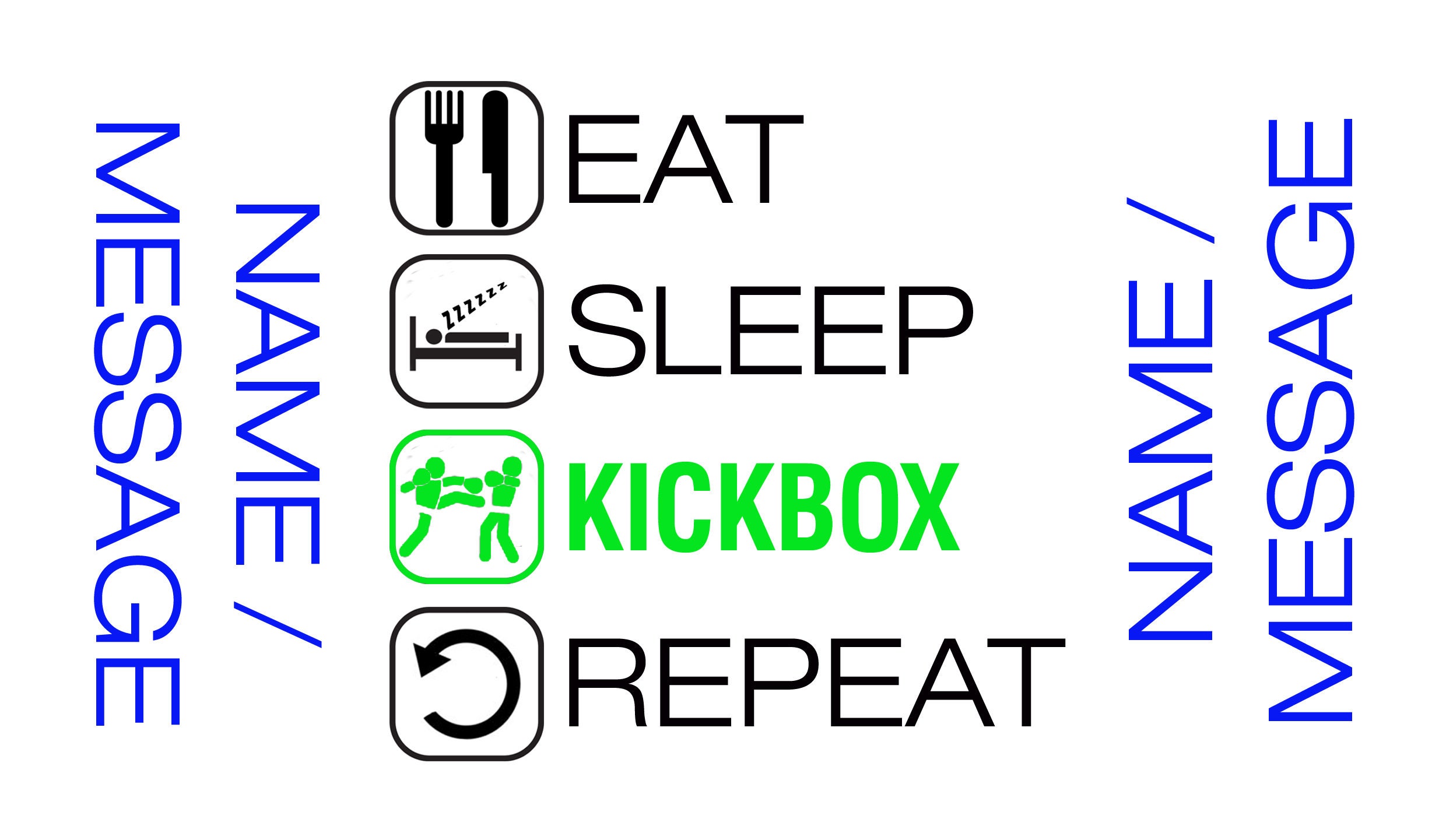 KICKBOXER GIFT. Eat Sleep Kickbox Printed 500ml Water Bottle. Sports ...
