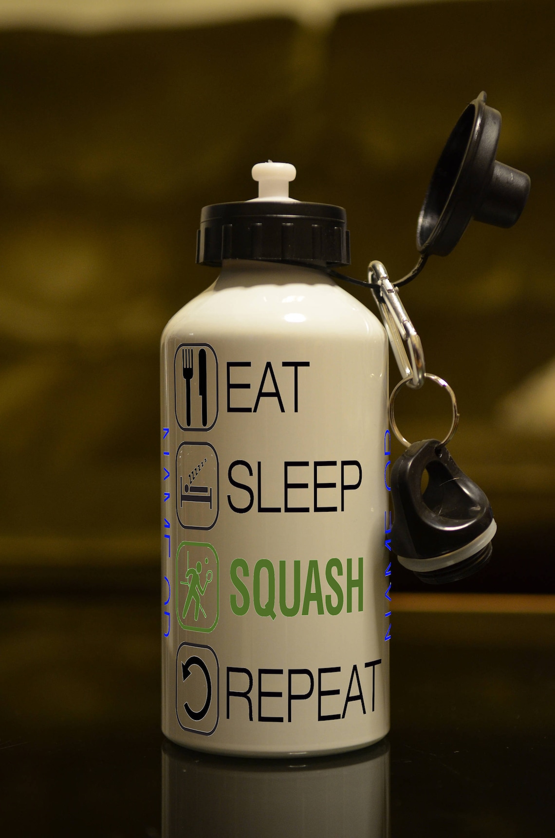 SQUASH PLAYER GIFT. Eat Sleep Squash Sublimation Printed Water Bottle ...