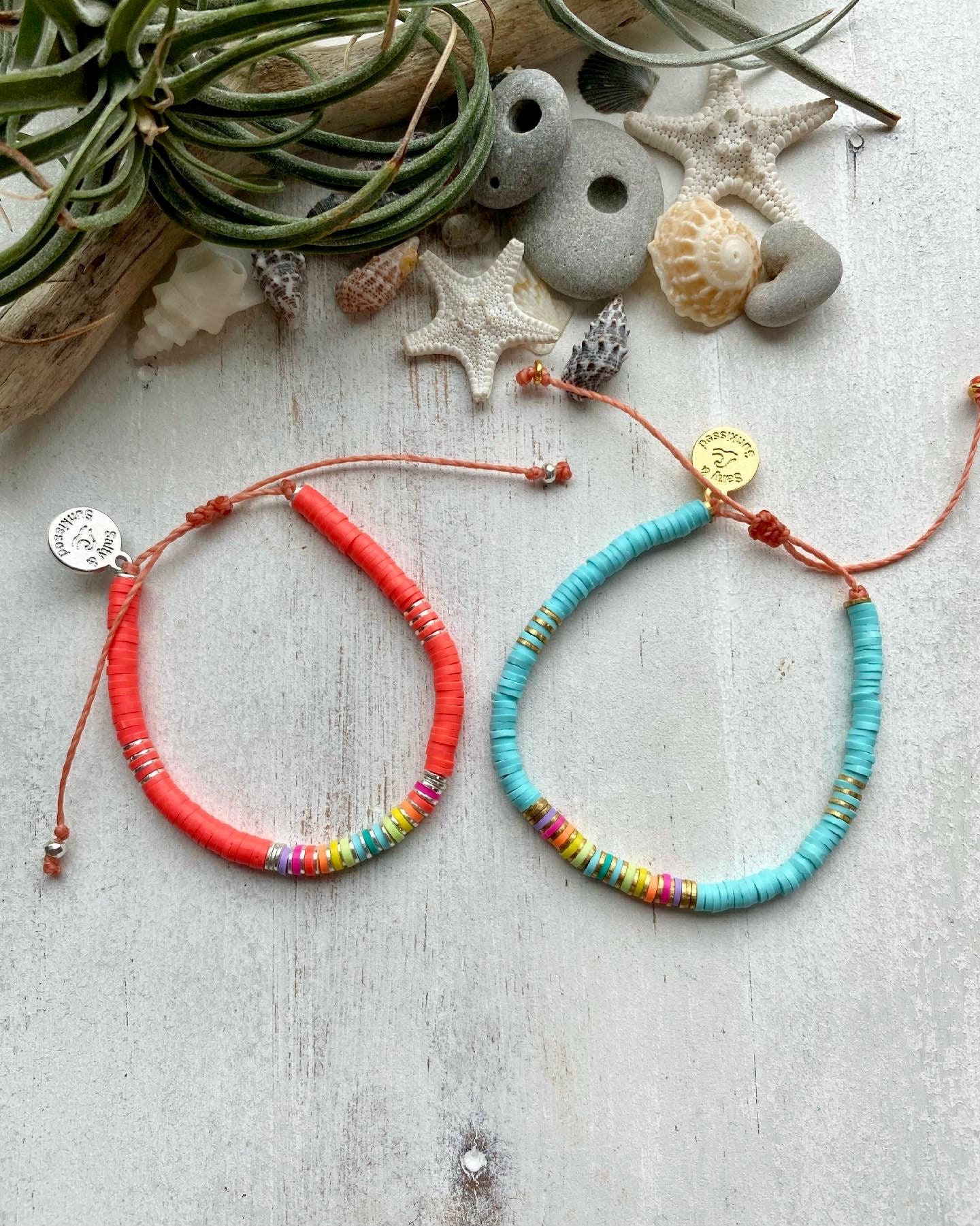 Neon Rainbow Heishi Bracelet 4mm Heishi Disc Bracelet - Etsy