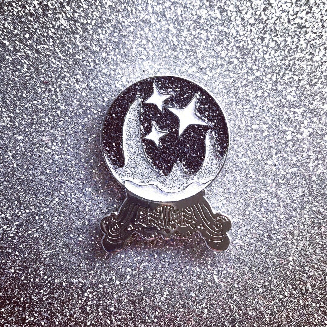 Crystal Ball Pin - Black & Silver Edition - Etsy