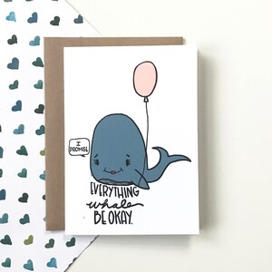 Everything Whale Be Ok - Encouragement Greeting Card - Etsy