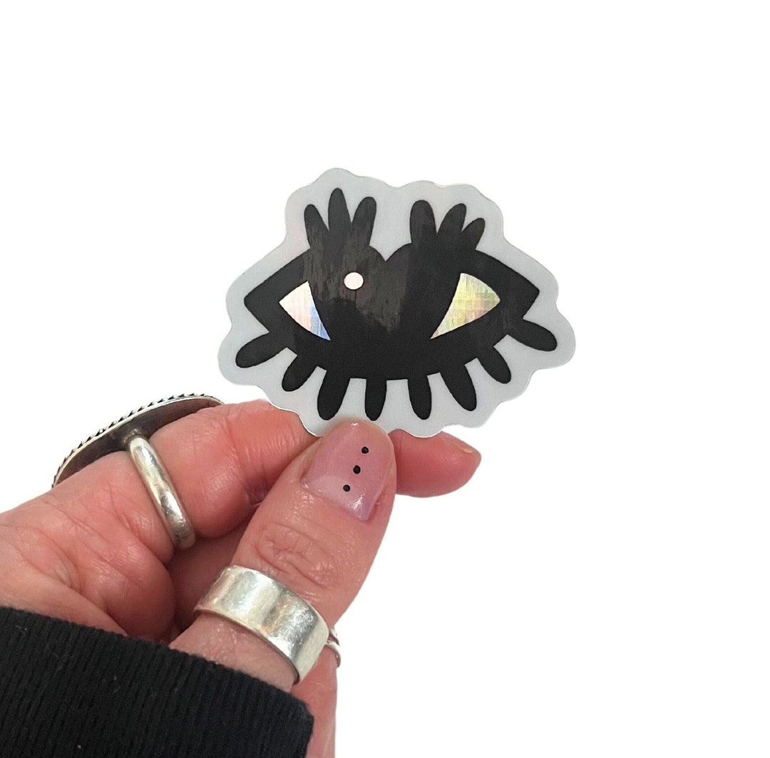 Heart Eye Holographic Sticker Laptop Sticker Water Bottle Sticker ...