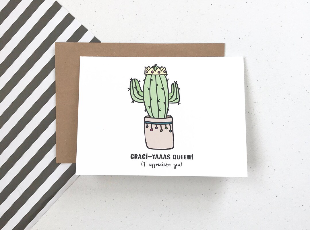 Graci-yaaas Queen (I Appreciate You) - Just Because/thank You Card - Etsy