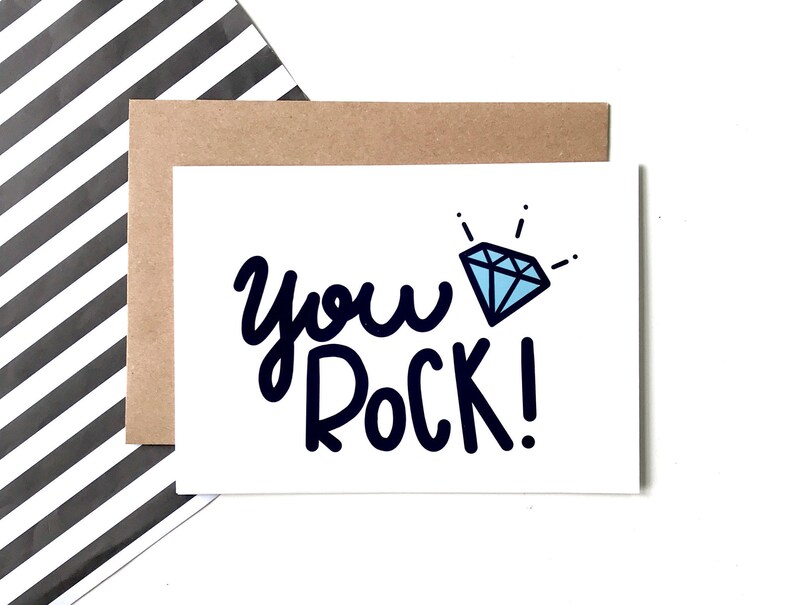 You Rock Congratulations/graduation/encouragement/just Cuz - Etsy