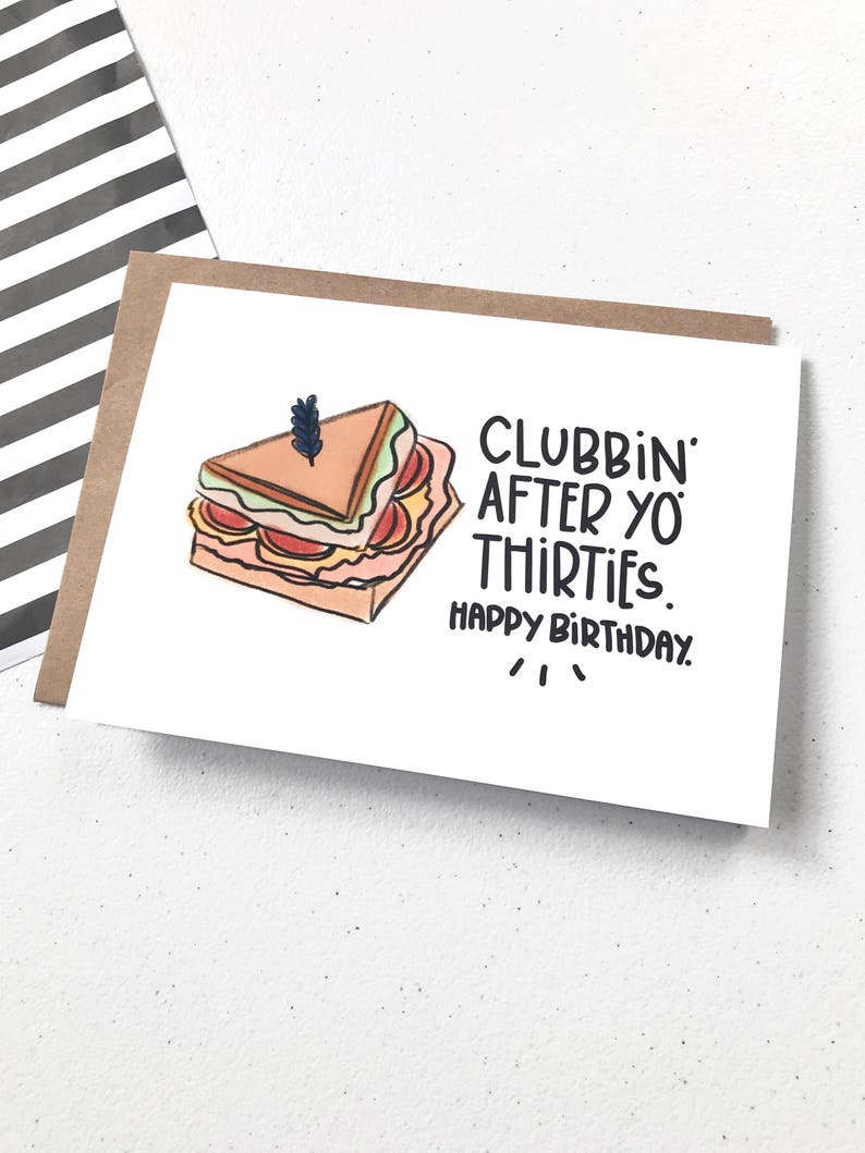 Clubbin' After Yo' Thirties - Happy Birthday Card - Etsy Israel