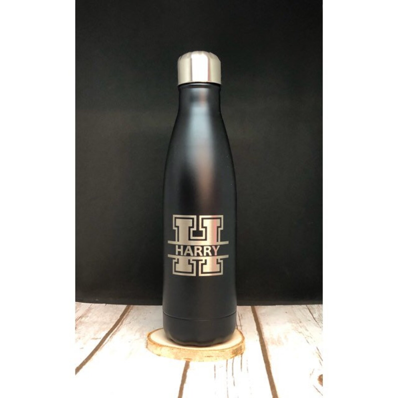 Personalised Insulated Reusable Water 500ml Bottle Split Monogram ...