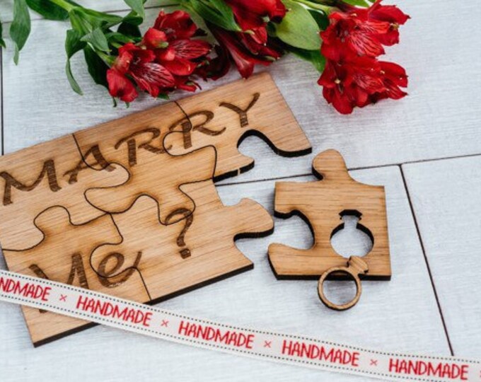 Engraved Marry Me Puzzle in Wood / Proposal Idea / Proposal Keepsake ...