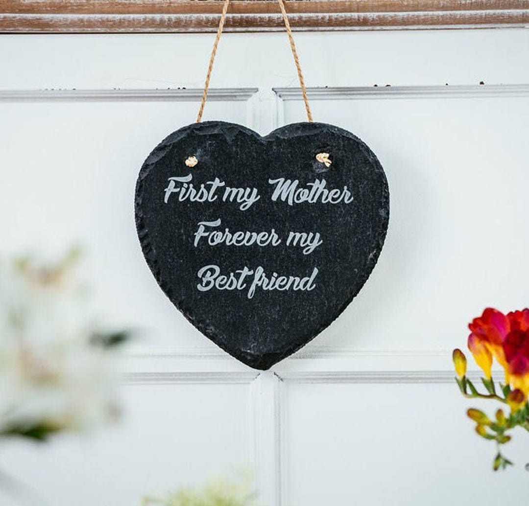 Engraved Slate Heart for Mother's Day First My Mum Forever My ...