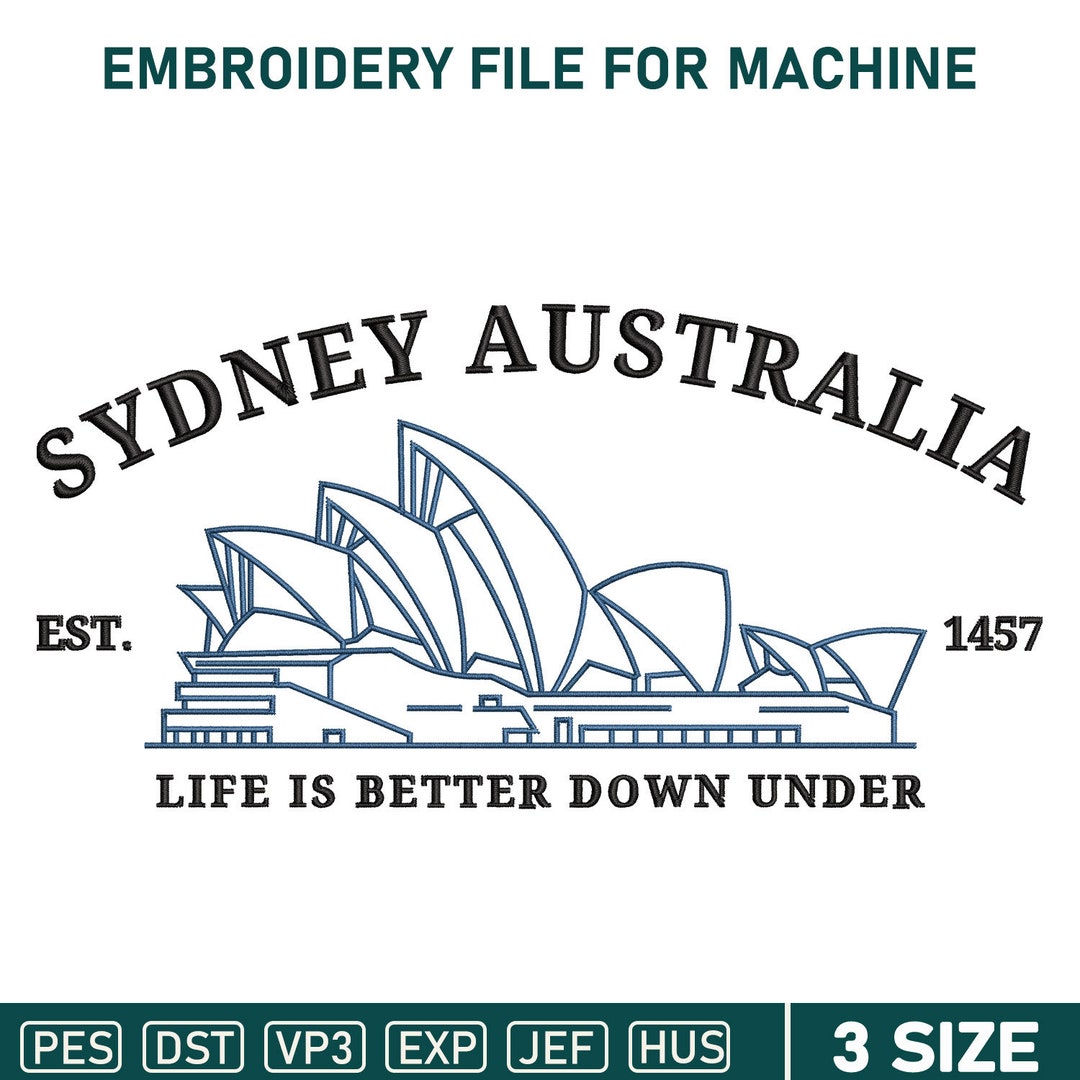 Sydney Australia Embroidery Design, Embroidery Location, Vintage Cities ...
