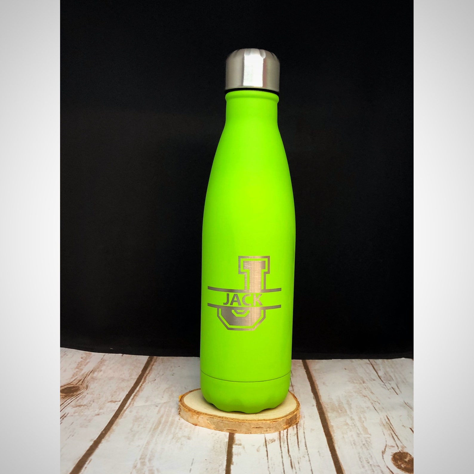 Personalised Insulated Reusable Water 500ml Bottle Split Monogram ...