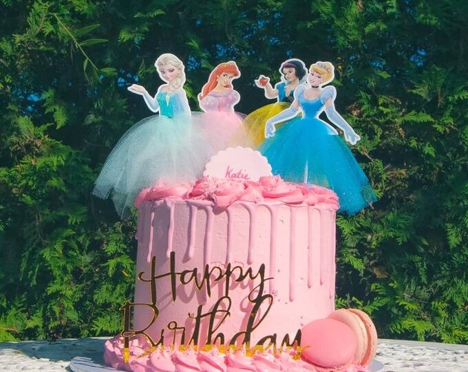 Girls Cake Topper Princess Happy Birthday Fairy Tale Boys Cake Toppers ...