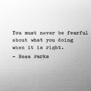 Rosa Parks Hand Typed Quote Poem Vintage Typewriter Lyric Gift - Etsy UK