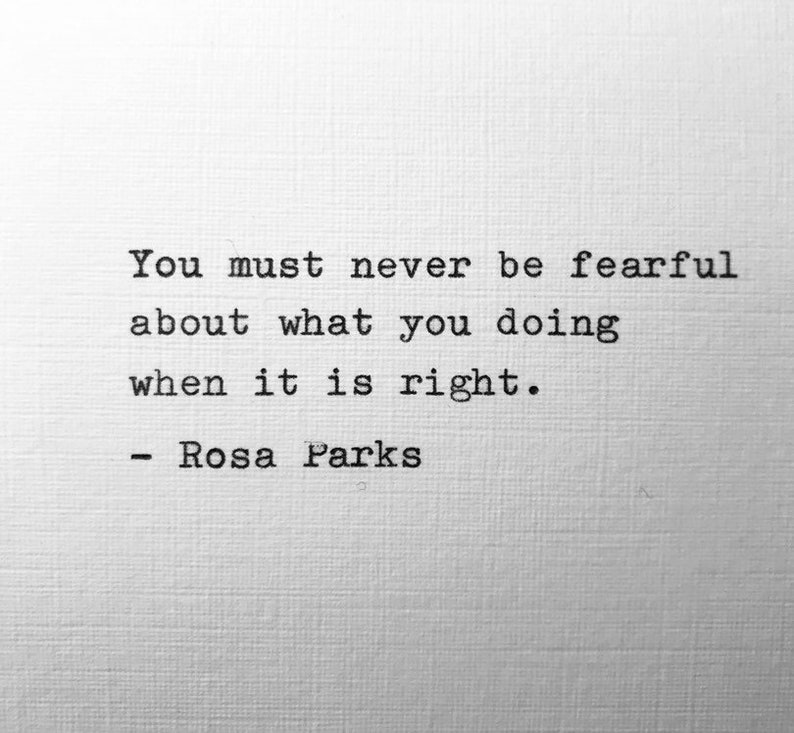 Rosa Parks Hand Typed Quote Poem Vintage Typewriter Lyric - Etsy UK