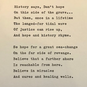Seamus Heaney the Cure at Troy Hand Typed Poem Vintage Typewriter Quote ...