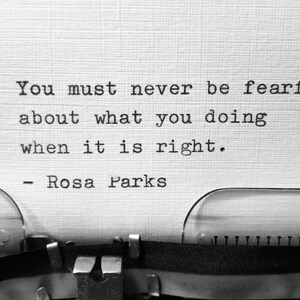 Rosa Parks Hand Typed Quote Poem Vintage Typewriter Lyric Gift - Etsy UK
