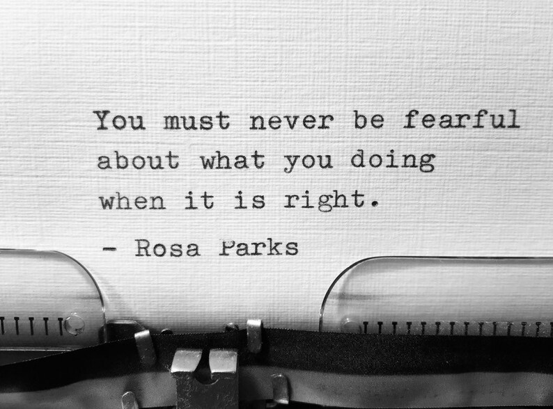 Rosa Parks Hand Typed Quote Poem Vintage Typewriter Lyric - Etsy UK