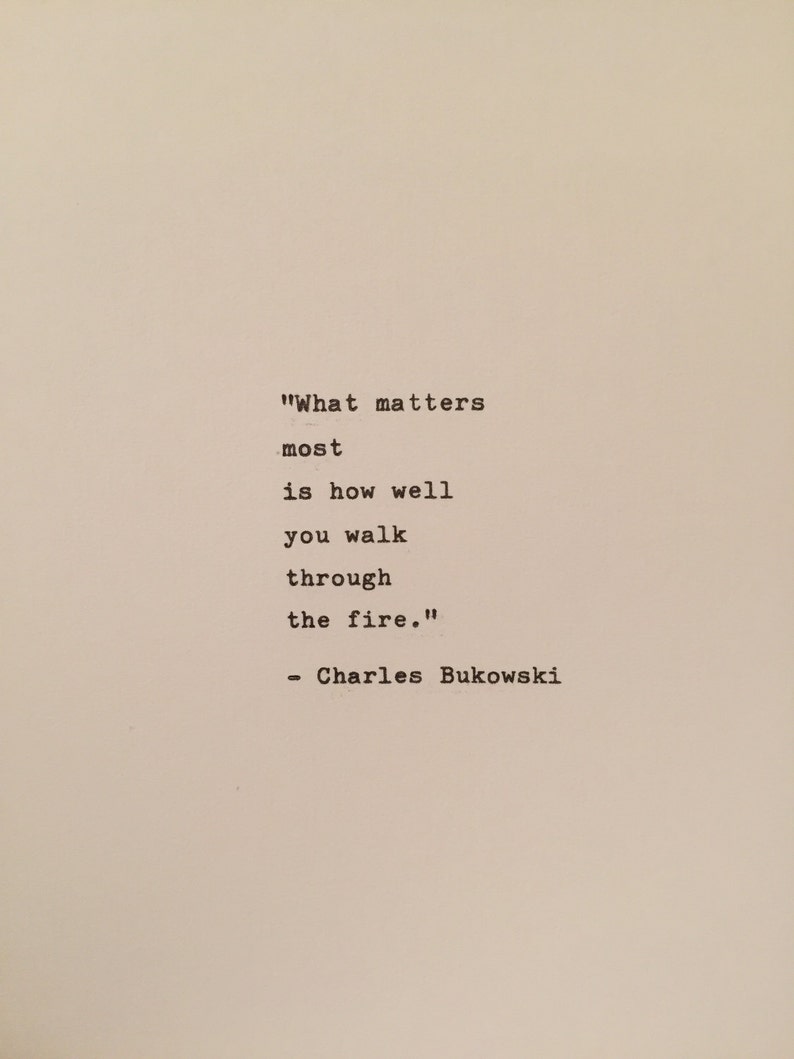 Charles Bukowski Poem Hand Typed on Vintage Typewriter Book - Etsy ...