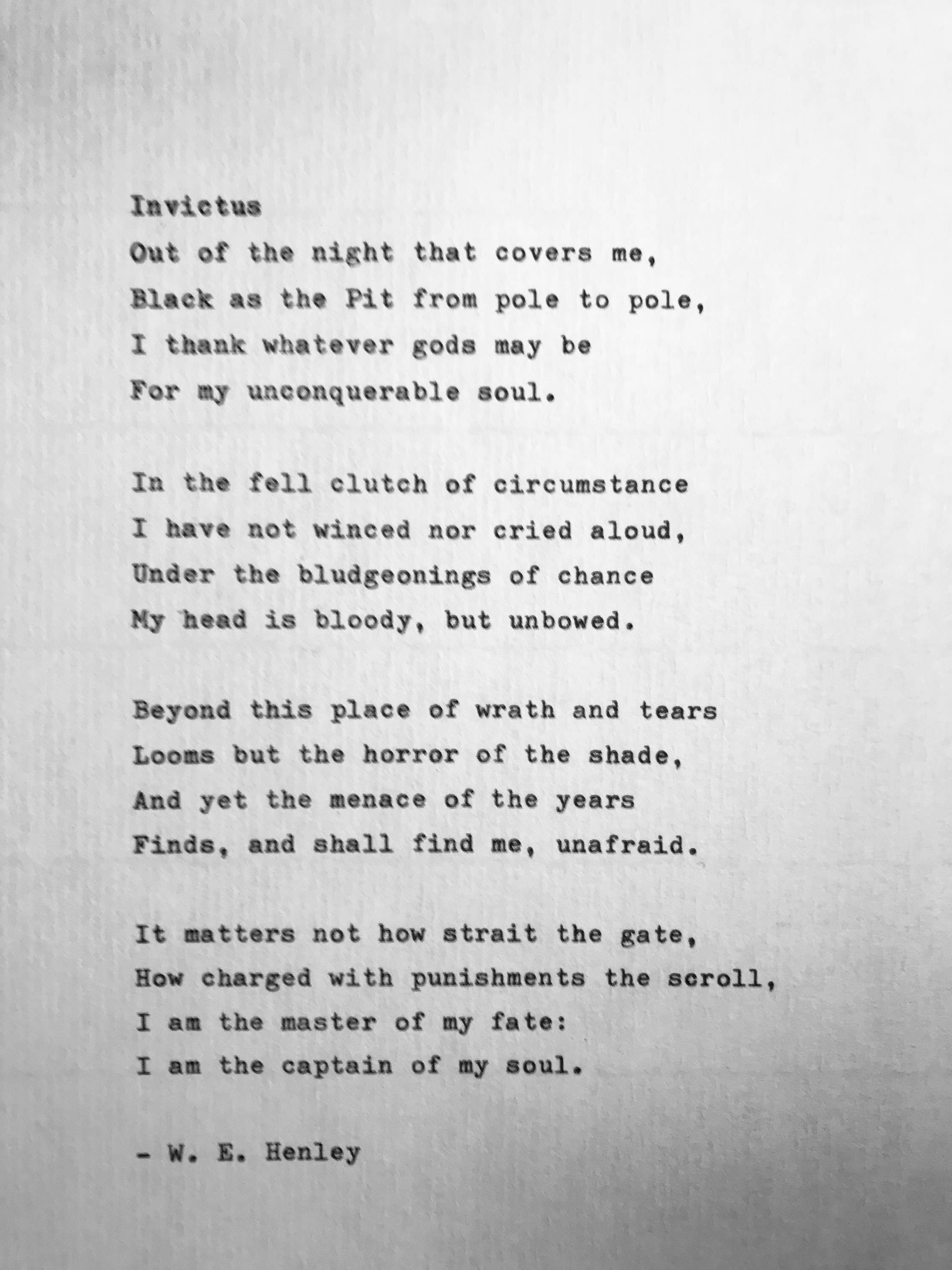 Invictus Poem Iphone Wallpaper