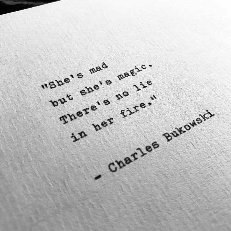 Charles Bukowski Hand Typed Quote Vintage Typewriter - Etsy