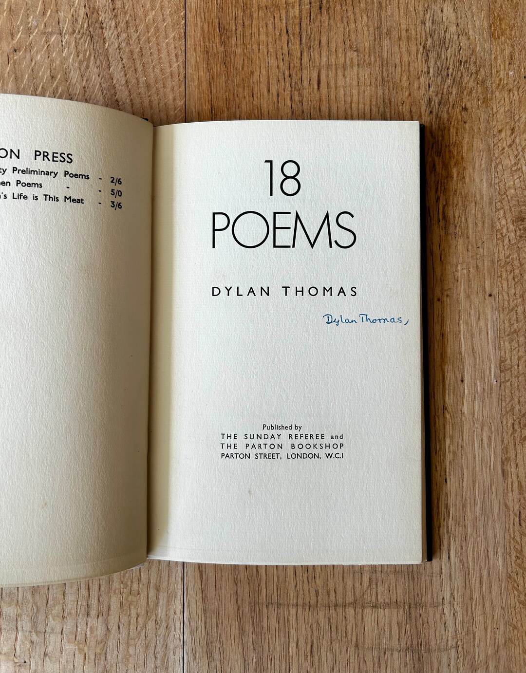 18 Poems Dylan Thomas 1934 1st Ed Signed Copy Vintage Classic Leather ...