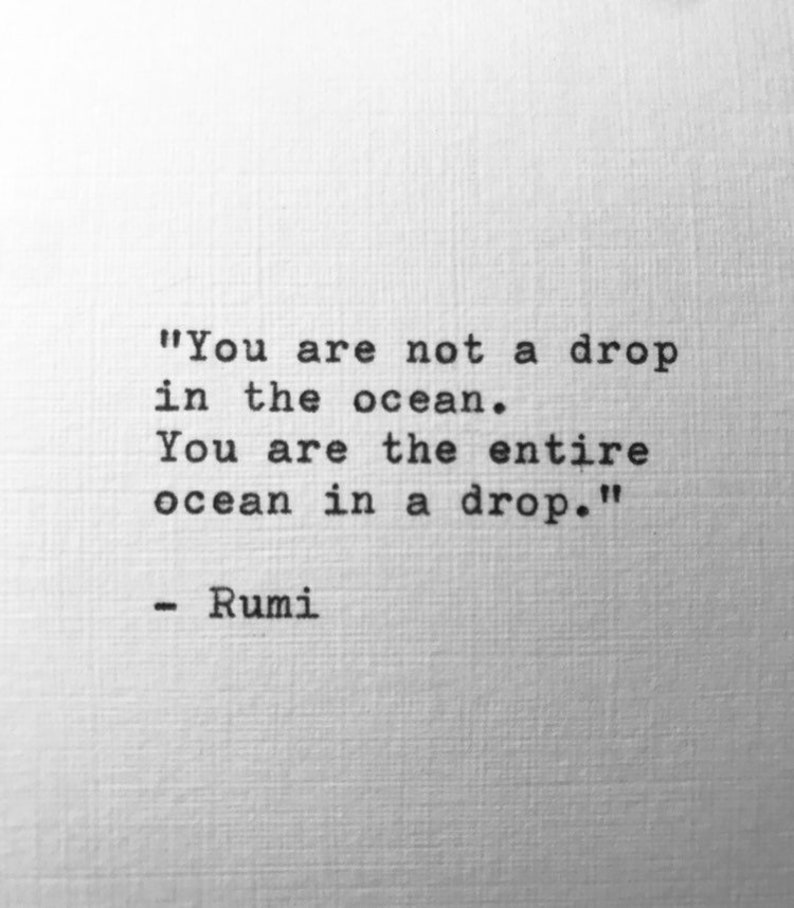 Rumi hand typed quote poem vintage typewriter lyric gift | Etsy