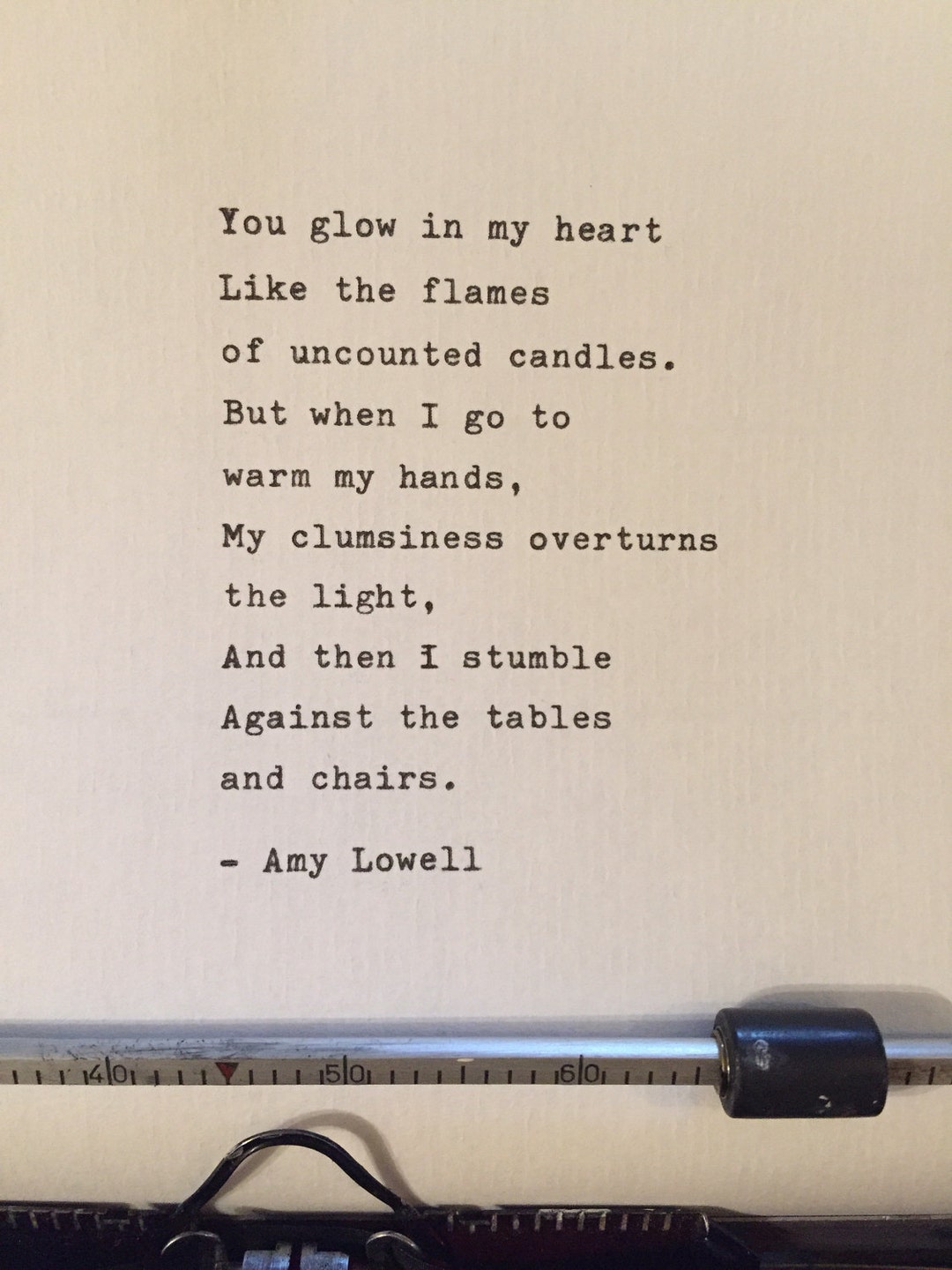 Amy Lowell Hand Typed Poem Vintage Typewriter Ink Quote Lyrics ...
