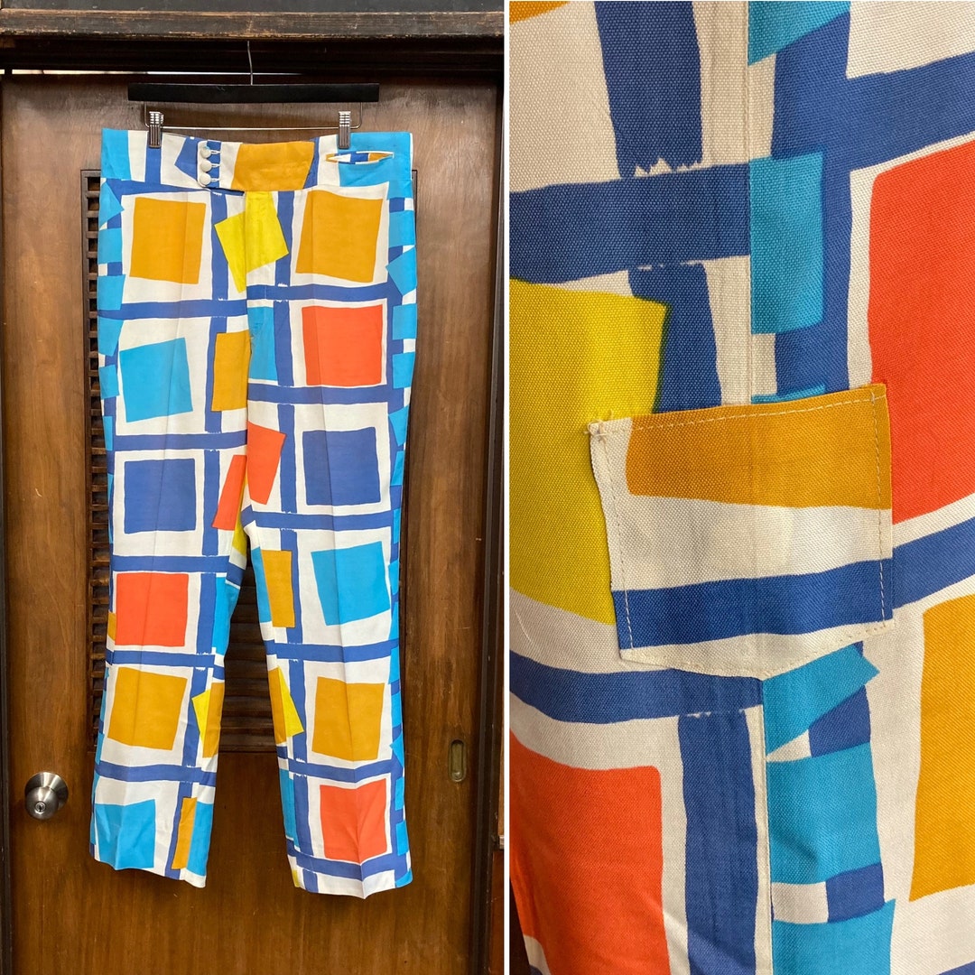 Vintage 1960’s W35 Atomic Mod Krazy Modernist Golf Tiki Pants Trousers ...