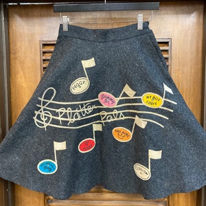 Vintage 1950s Rockabilly Music Notes Felt Appliqué Original - Etsy