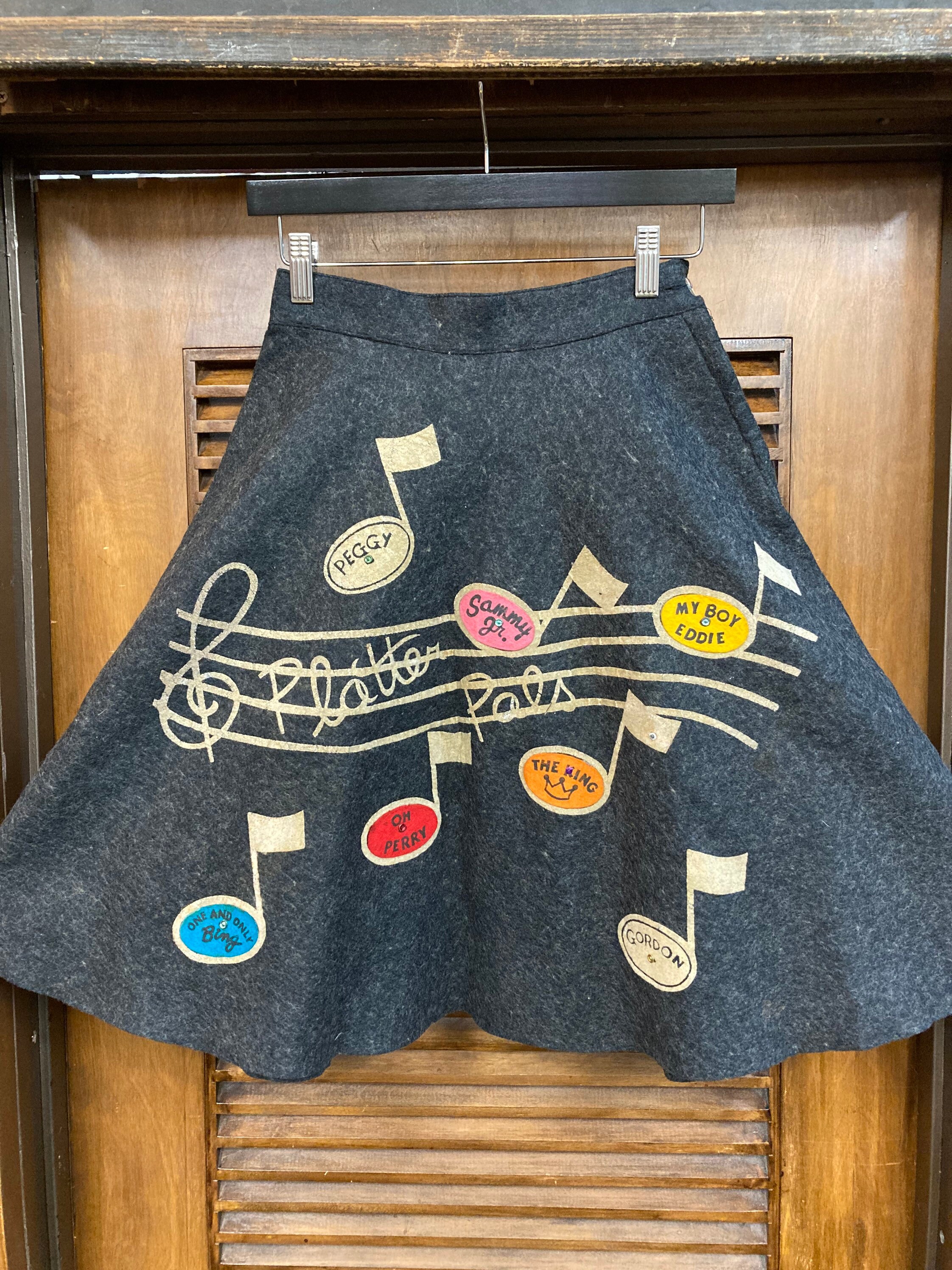 Vintage 1950s Rockabilly Music Notes Felt Appliqué Original - Etsy
