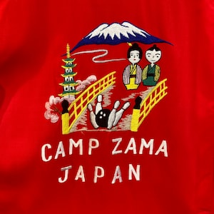 Vintage 1950’s Made in Japan “lucky” Camp Zama Cartoon Embroidery ...