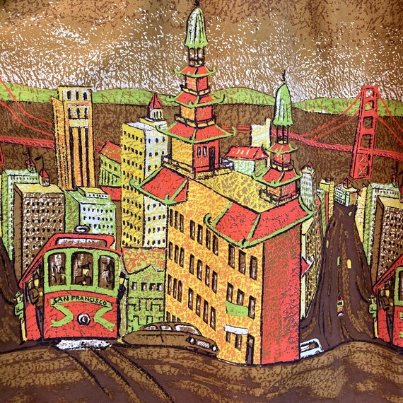 Vintage 1950’s Original San Francisco SF Border Desig… - Gem