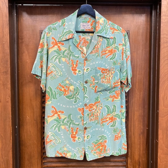 Vintage 1940’s Menehune Mythical Cartoon Tropical Ray… - Gem