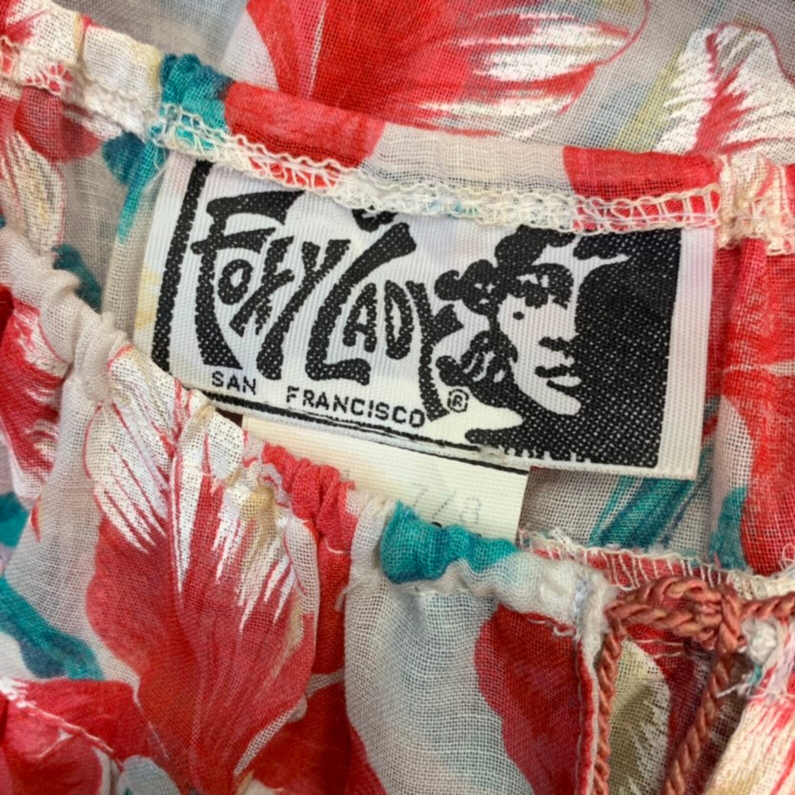 Vintage 1970's Foxy Lady Label Semi Sheer Hibiscus Print | Etsy