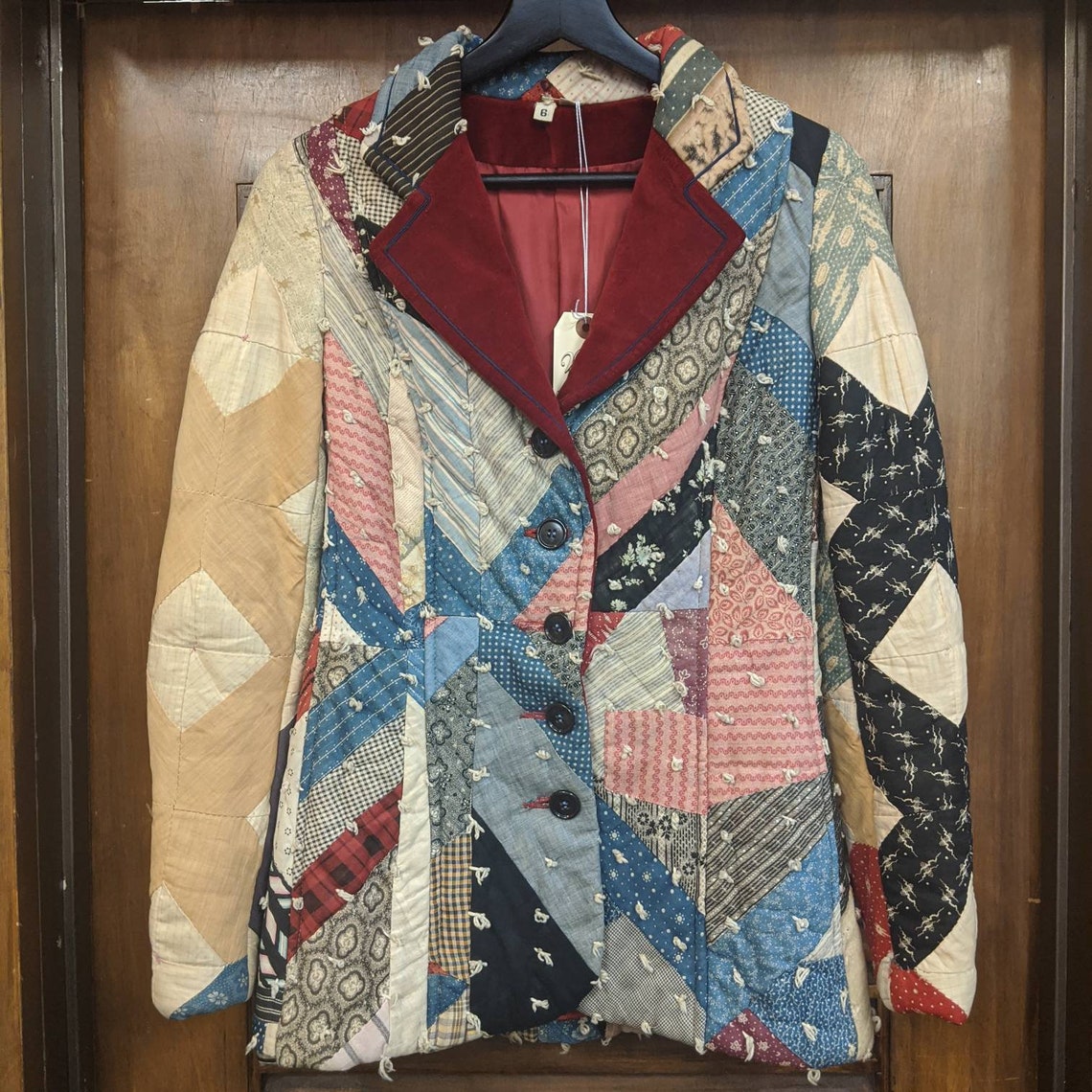 Vintage 1970's Patchwork Blazer Jacket With Calico Elements, Vintage ...