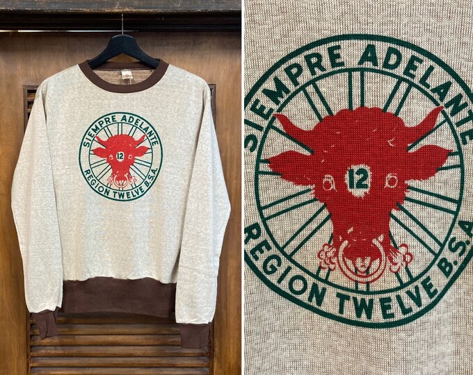 Vintage 1950’s Two-tone Boy Scouts BSA Cotton Knit Camp Sweatshirt, 50 ...