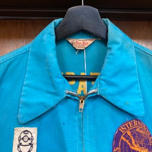 Vintage 1950s sir Jac Embroidered Diving Team Turquoise Cotton ...
